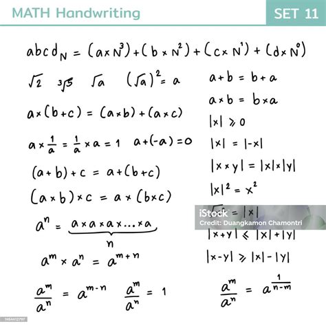 Math Handwriting Set 11 Stock Illustration Download Image Now
