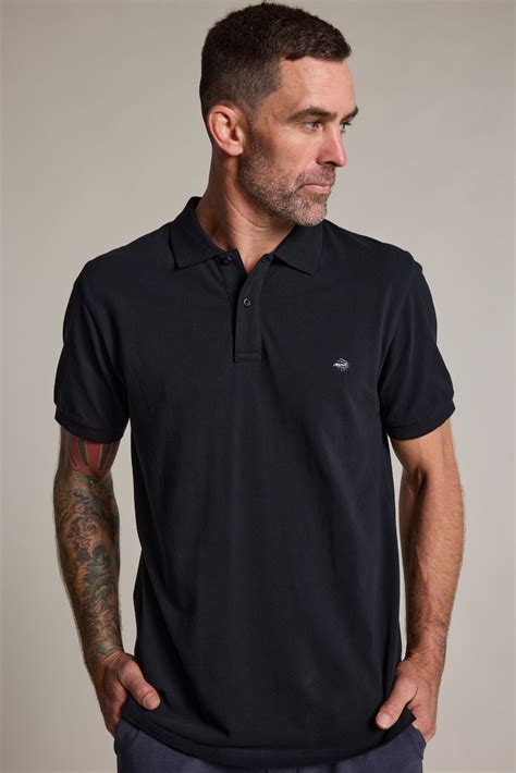 Shop Regent Pique Polo Black Barkers