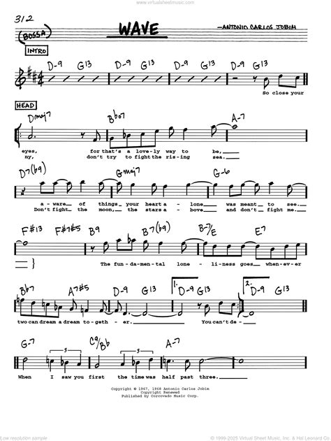 Wave Sheet Music Fake Book For Voice And Other Instruments