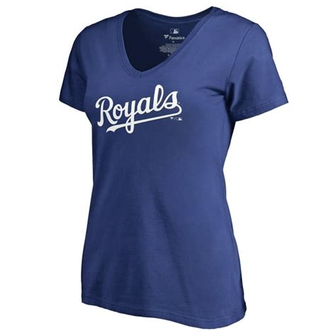 Womens Royal Kansas City Royals Hometown Retro Crown V Neck T Shirt