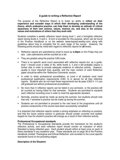 Guide To Writing A Reflective Report Ceve Pdf Theory Cognition