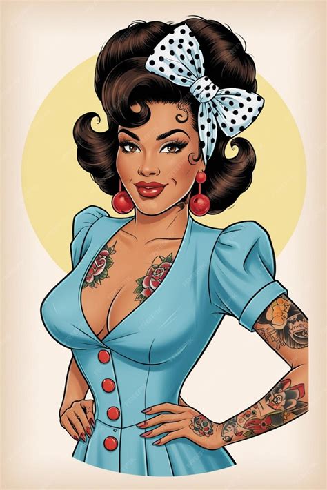 Black Pin Up Woman Latin Pin Up Woman Classic Pin Up Il Sagit Dune Pièce Qui A été Créée à L