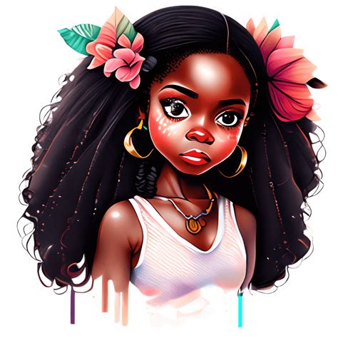 Stunning Africanamerican Anime Girl Graphic · Creative Fabrica