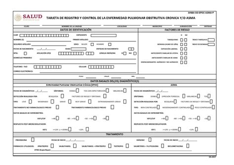 230 Tarjeta De Registro Y Control Epoc Y Asma Anverso Pdf Asma