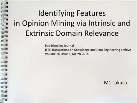 Ppt Intrinsic And Extrinsic Domain Relevance For Opinion Mining