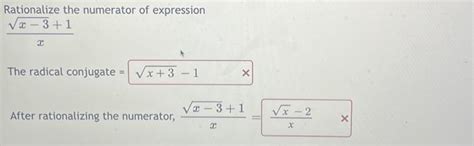 Solved Rationalize The Numerator Of Expression