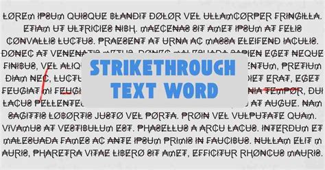 Strikethrough Text Word Lipsum Hub