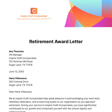 What Is An Award Letter For Retirement At Beverly Marone Blog