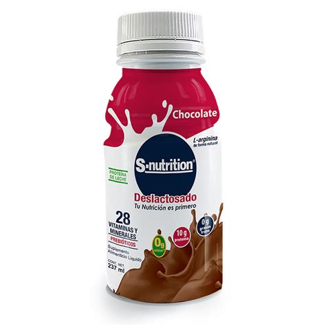Suplemento Alimenticio S Nutrition Chocolate Bote 237 Ml