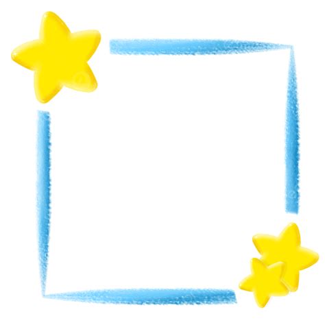 Star Border Frame Png Image Cute Star Border Frame With Blue Line Cute Star Border Png Image
