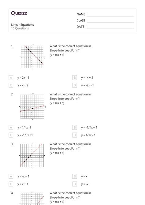 50 Linear Equations Worksheets For 8th Class On Quizizz Free And Printable