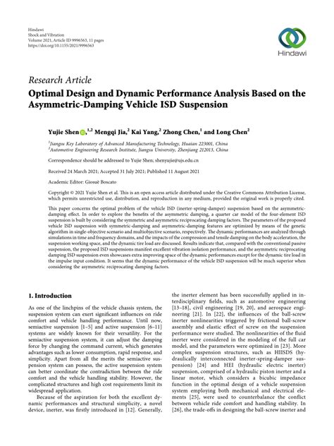 Pdf Optimal Design And Dynamic Performance Analysis Based On The