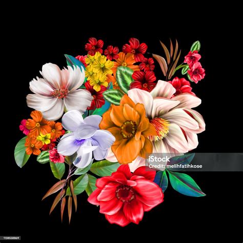 Bunga Cat Air Ilustrasi Bunga Bunga Dalam Warna Pastel Mawar Merah Muda