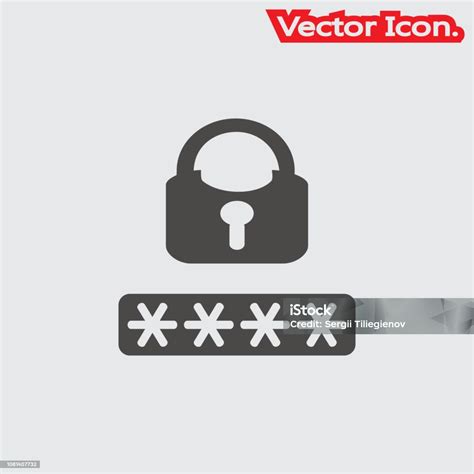 Ikon Kata Sandi Simbol Tanda Terisolasi Dan Gaya Datar Untuk Desain Aplikasi Web Dan Digital