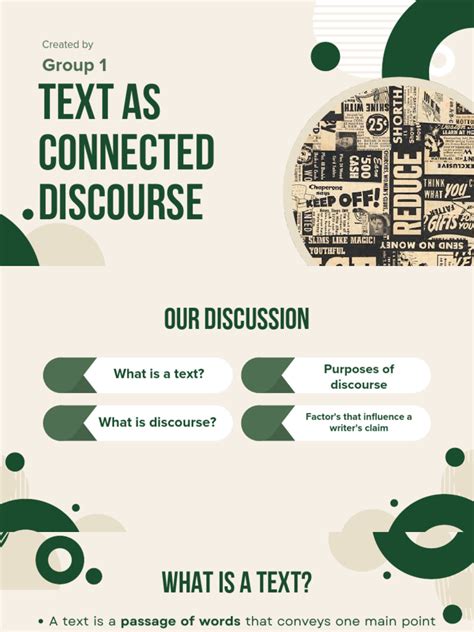 Text As Connected Discourse G1 Pdf Discourse Information