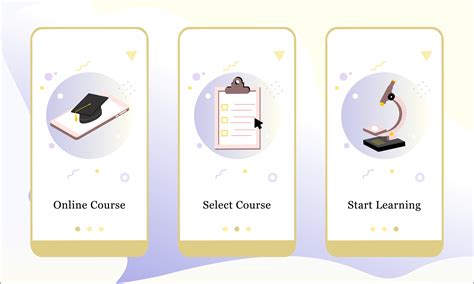 Mobile Application Design Template Set For Online Course Select Course