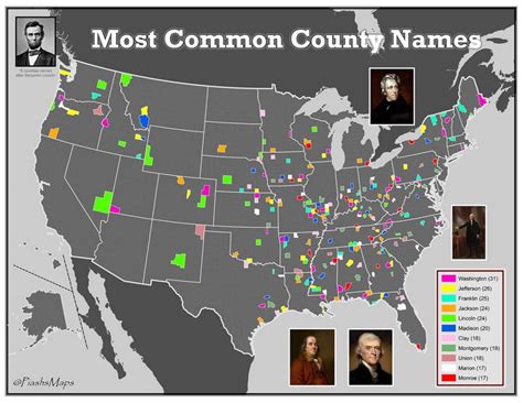 Most Common County Names In The Us By Piashsmaps Maps On The Web