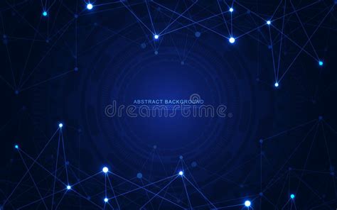 Global Network Connection Abstract Geometric Background With Connecting Dots And Lines Stock