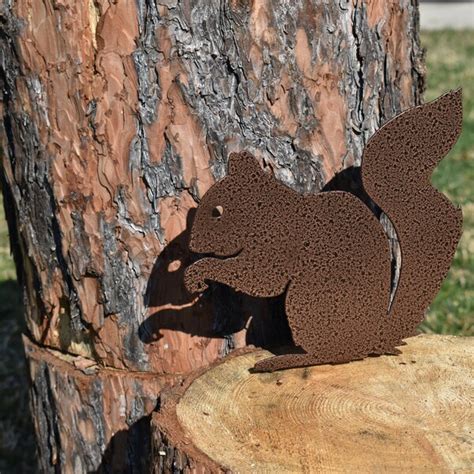 Metal Squirrel Yard Art Etsy