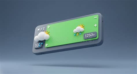 Modern Weather Application Interface On A Smartphone Render With