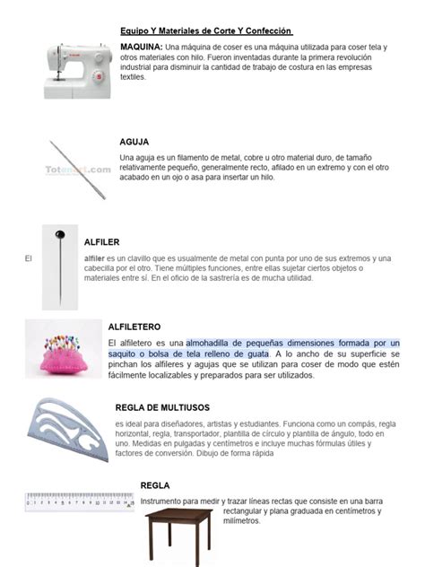 Equipo Y Materiales De Corte Y Confeccion Pdf Bienes Manufacturados Herramientas