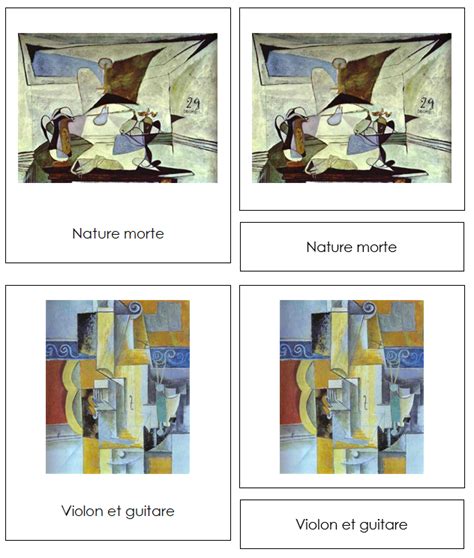 French Pablo Picasso Art Cards By Montessori Print Shop