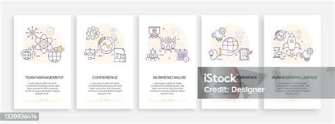 평면 아이콘이 있는 모바일 앱 페이지 화면을 타고 온보딩하는 현대 비즈니스 컨셉 Ux Ui 디자인 템플릿 벡터 일러스트레이션 0명에 대한 스톡 벡터 아트 및 기타 이미지
