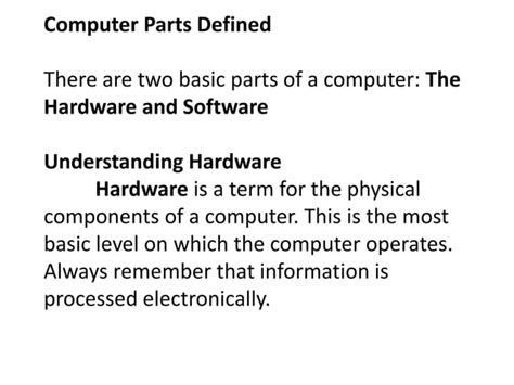 102 Computer Parts And Basic Functionpdf Computer Peripherals