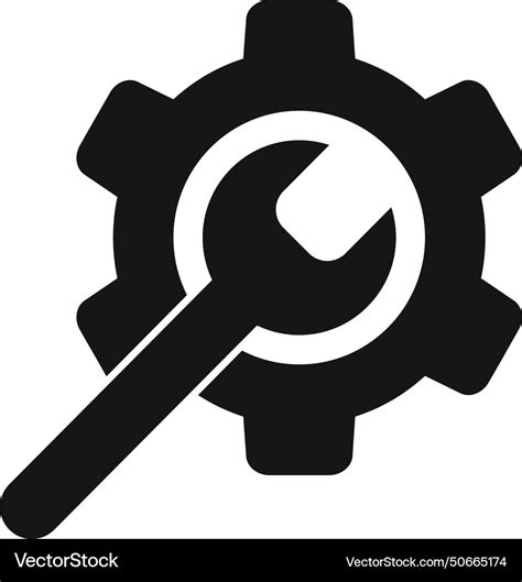 Cog Key Power Source Icon Simple Royalty Free Vector Image