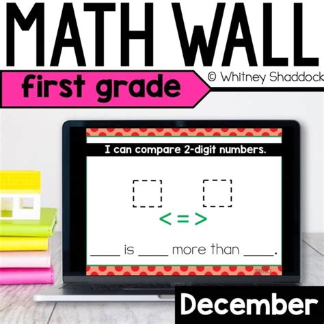 Christmas Math Practice With Digital 1st Grade Calendar Math Wall For