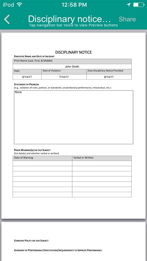 Disciplinary Action Notice Form App