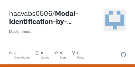 GitHub Haavabs Modal Identification By Analysing Movements In Image Sequences Master Thesis