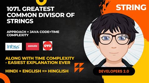 Greatest Common Divisor Of Strings Java Code Hindi Explanation YouTube