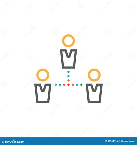 Outline Team Success Vector Icon Isolated Black Simple Line Element