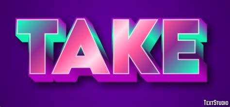 Take Purple Green And Pink 3d Text Effect Generator