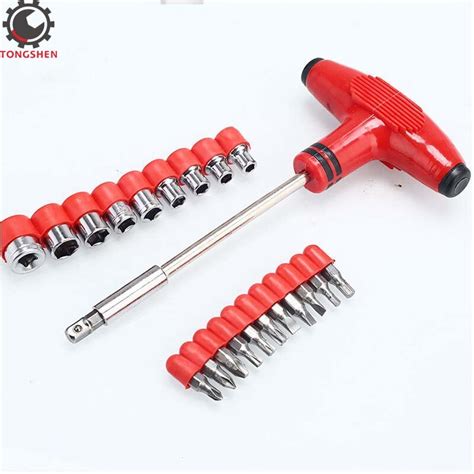 24 قطعة متعددة الوظائف T مقبض فيليبس توركس مشقوق عرافة المقبس مفك