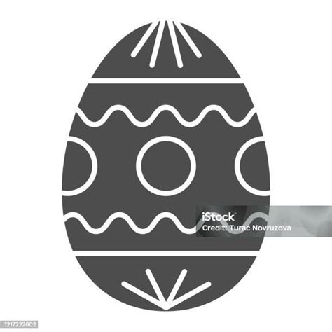 패턴 솔리드 아이콘 부활절 달걀입니다 흰색 배경에 원과 파도 문말 스타일의 그림과 전통적인 계란 선물 모바일 개념 및 웹 디자인에 대한 부활절 휴일 표지판 벡터 그래픽