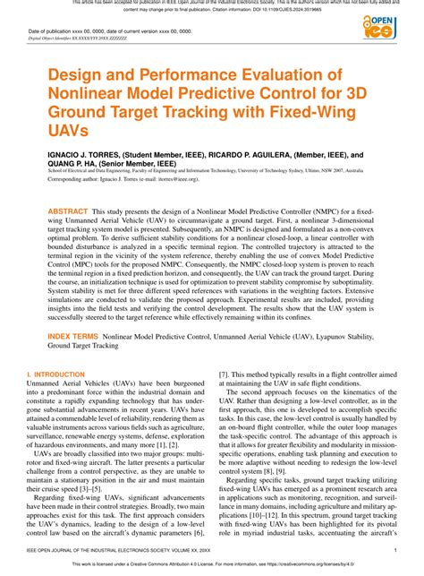 Pdf Design And Performance Evaluation Of Nonlinear Model Predictive