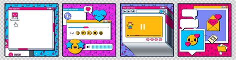 Retro Computer Interface Social Media Posts 16962682 Vector Art At