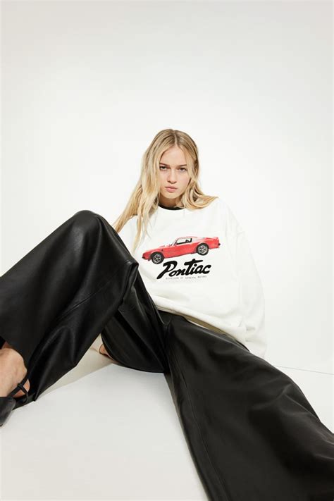 프린트 오버사이즈 스웨트셔츠 크림general Motors 여성 Handm Kr