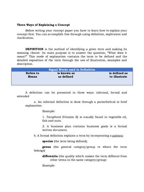Explaining Concepts Definition Explication Clarification Pdf