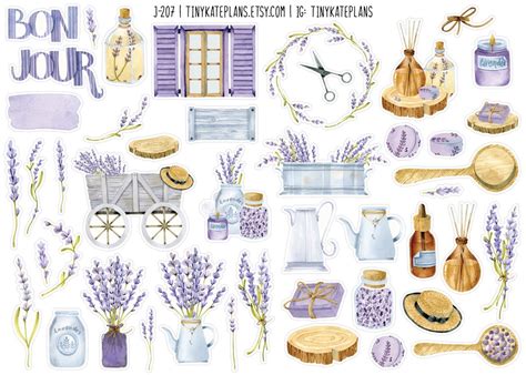 Lavender Things Planner Stickers Tiny Lavender Floral Planner Stickers