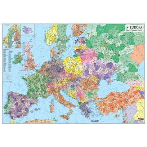 Harta Europa Coduri Postale 200x140 Cm Emagro