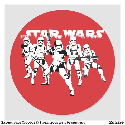 Executioner Trooper And Stormtroopers Graphic Square Sticker