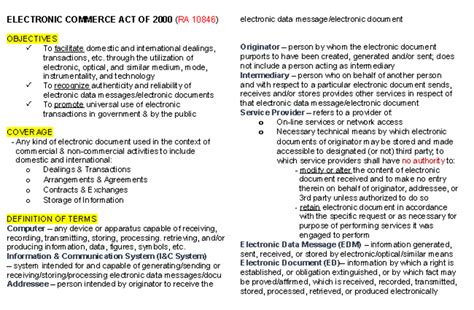 3 E Commerce Law On E Commerce Act Electronic Commerce Act Of 2000