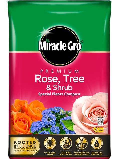 Miracle Gro Premium Rose Tree Shrub Compost 40l
