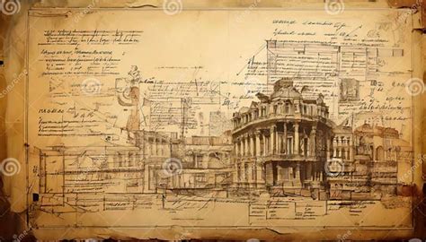 Historical Architecture Sketches Blending Ancient Notes With Classical