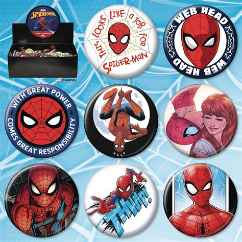 Spider Man Button Asst Rolling Tales