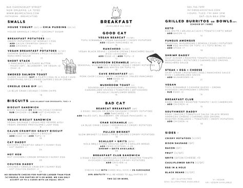 Bearcat Cbd Food Menu