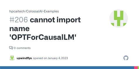 Cannot Import Name Optforcausallm · Issue 206 · Hpcaitechcolossalai